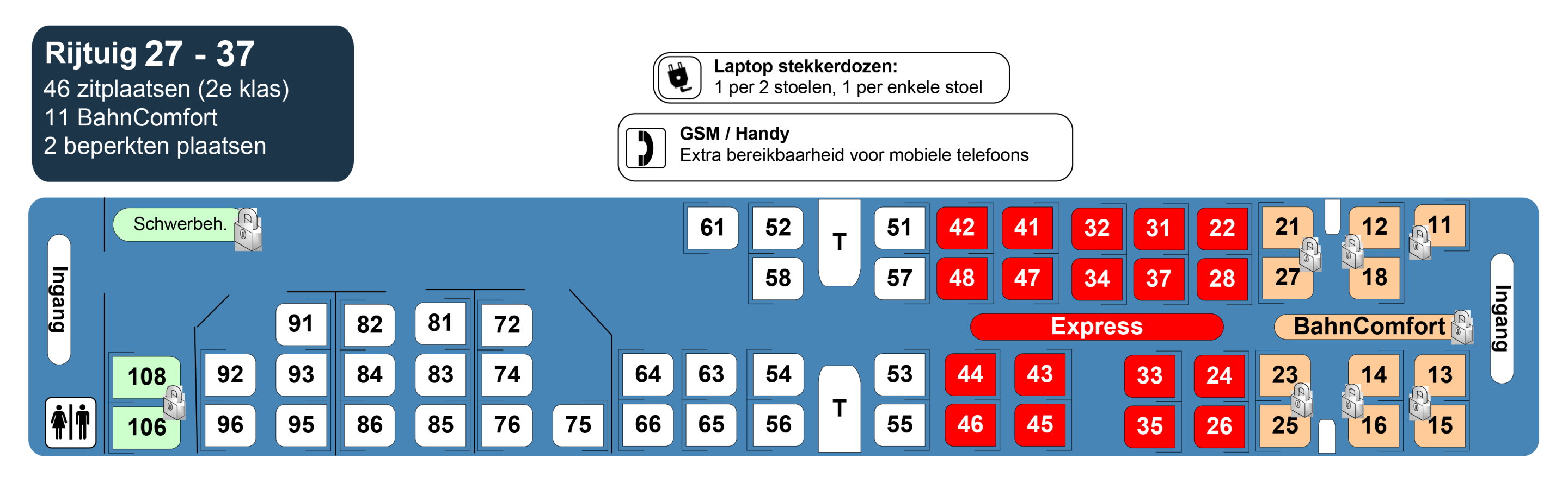 Faciliteiten, Zitplaatsen en Meer aan boord van de ICE International ...